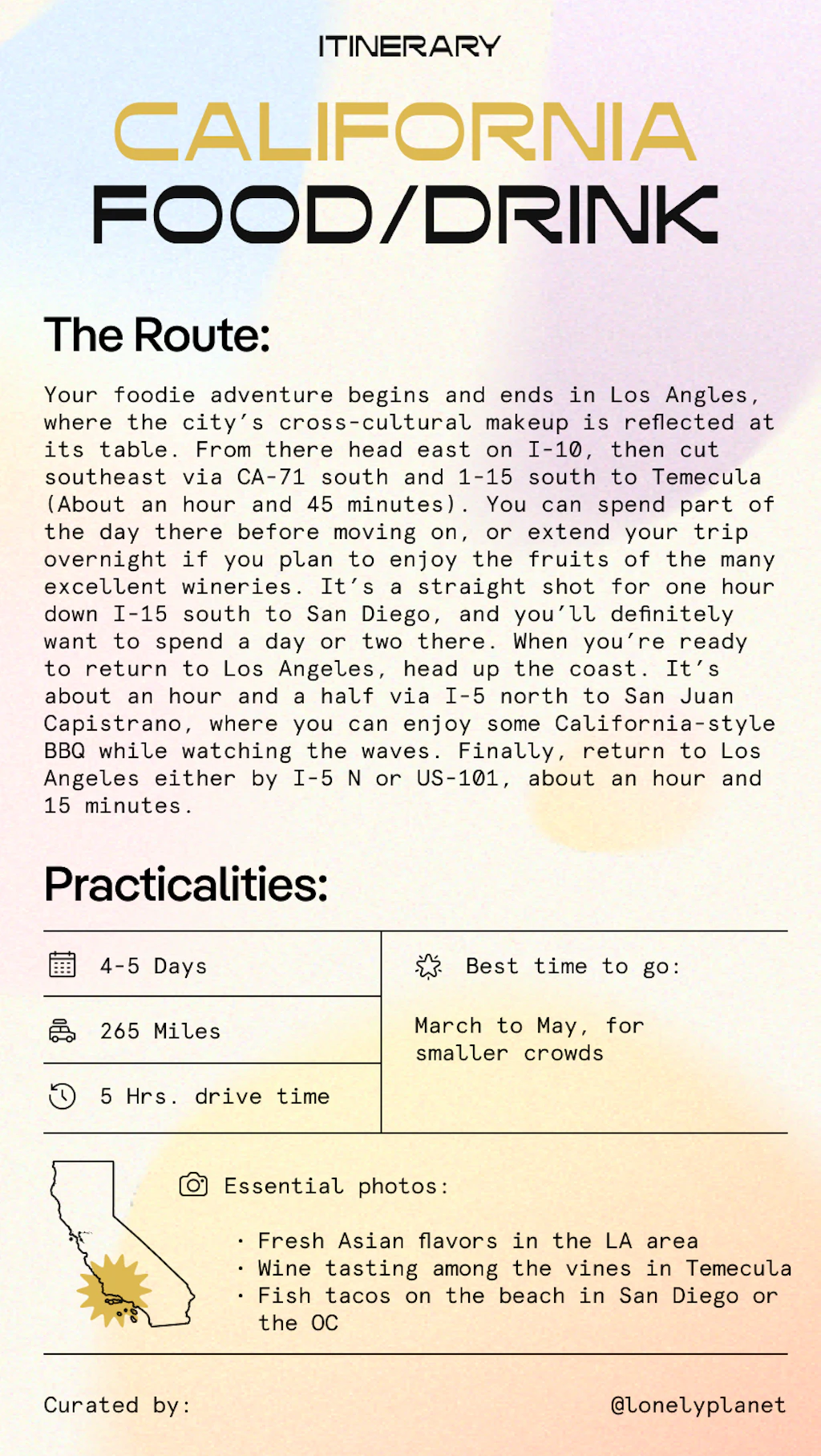 The Mixtape California: the ultimate food road trip guide - Lonely Planet